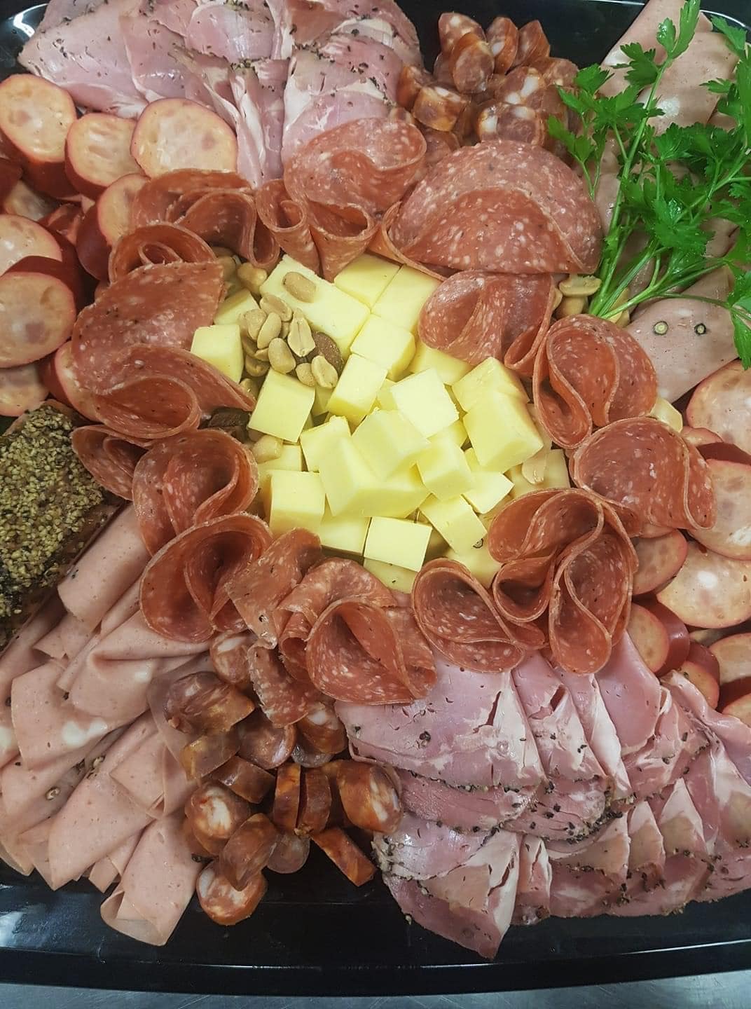 Meat, Pate & Diced Cheese Platter - Swiss Gourmet Delicatessen Food ...